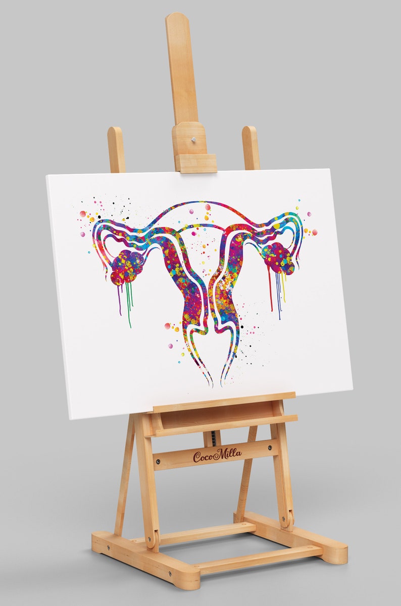 Uterus Watercolor Print Human Organs Gynecology Anatomical Etsy
