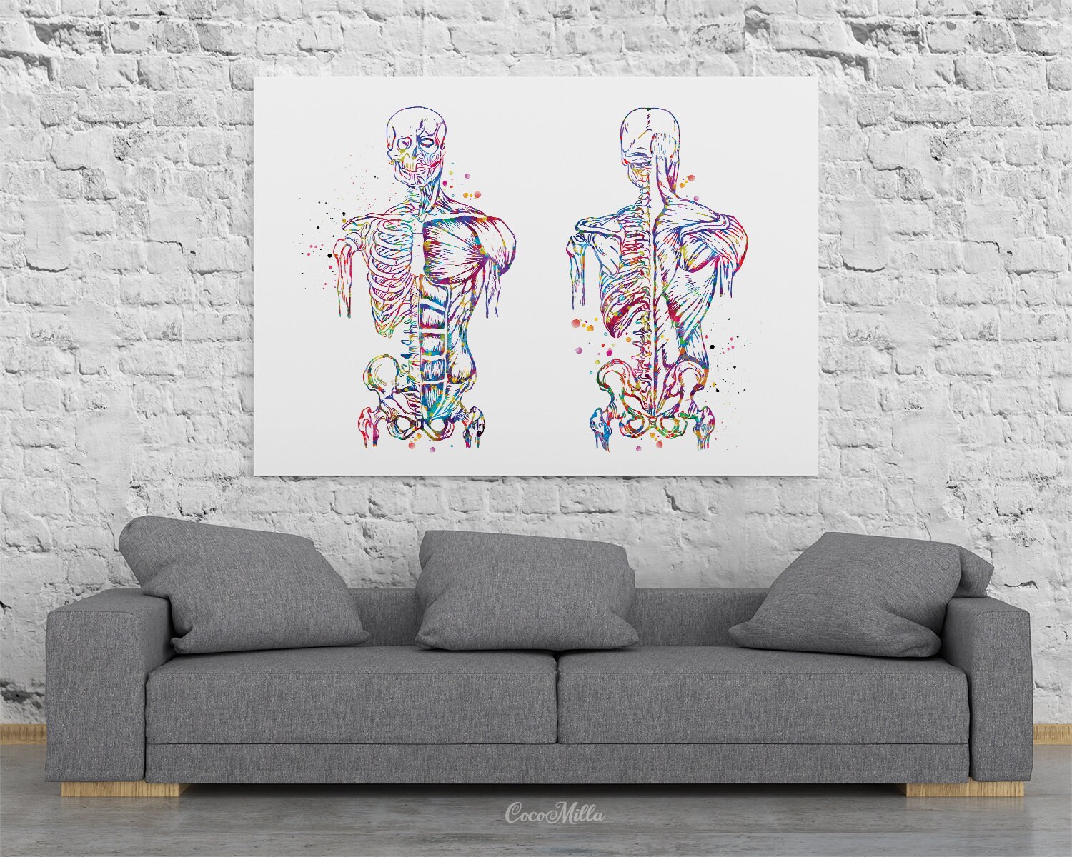 Muscular Art Watercolor Print Human Body Anatomy Art Medical | Etsy