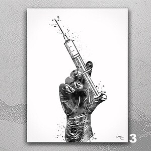 Syringe Art Injection Watercolor Print Medical Art Nurse Practitioner ...