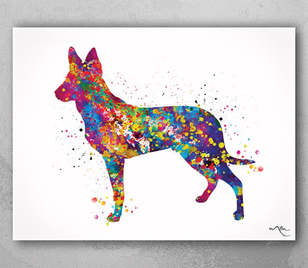 Dutch Shepherd Dog Watercolor Dog Print Dog Gift Pet Dog Love Puppy ...