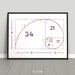 Fibonacci Spiral Watercolor Print Fibonacci Sequence Numbers Golden ...