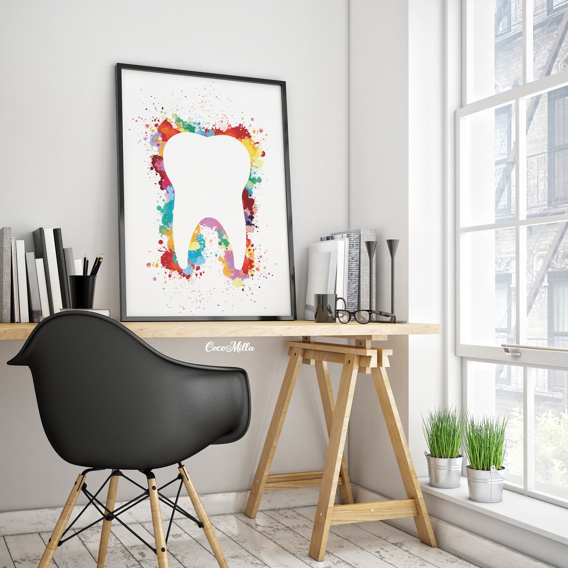 Teeth Art Watercolor Print Tooth Abstract Anatomical Art | Etsy