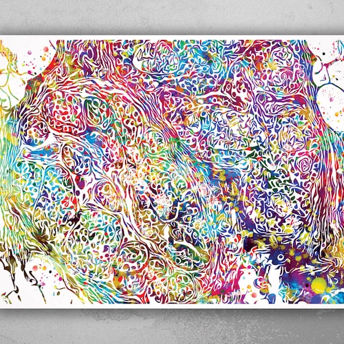 Cancer Cell Watercolor Print Medical Art Science Histology | Etsy