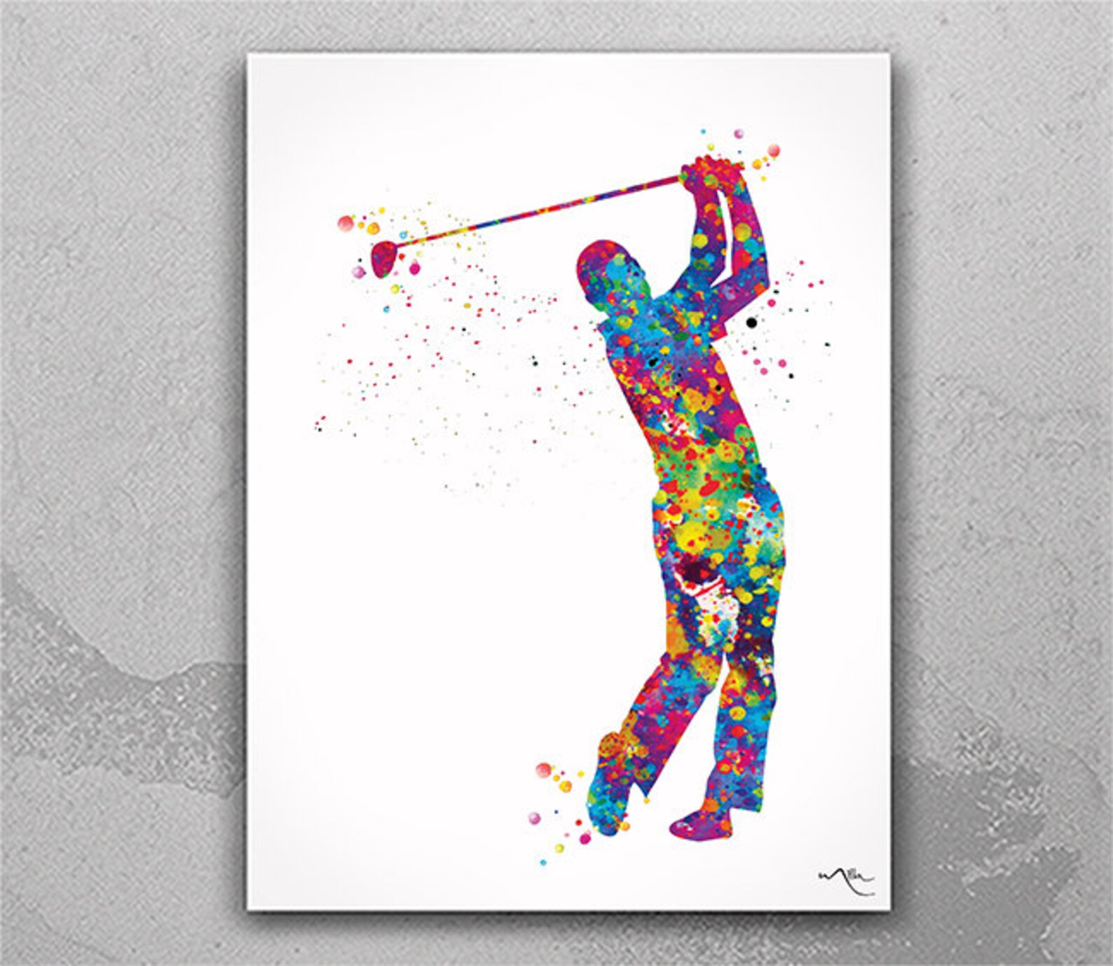 Golf Watercolor Print Gift for Golfers Golf Gift Golfer Golf - Etsy