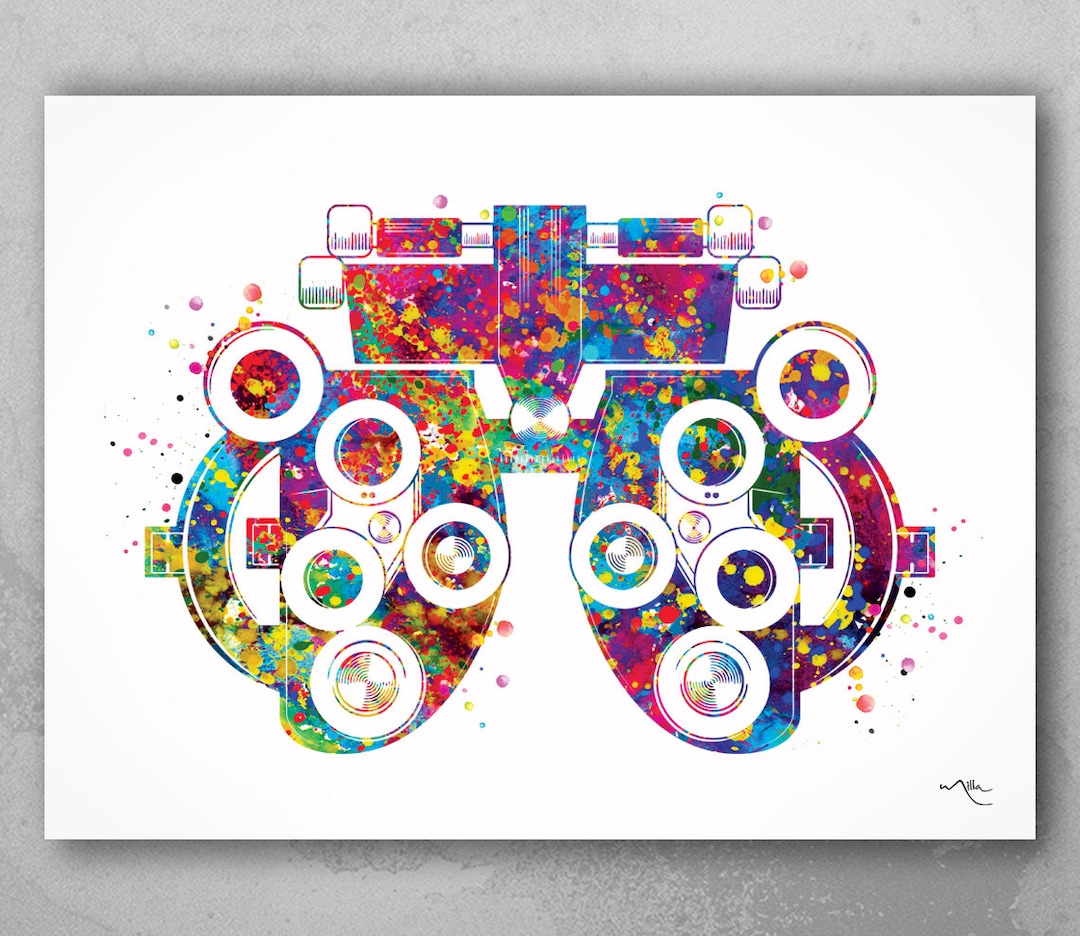 Phoropter Optometry Tool Watercolor Print Optometrist Gift Optician ...