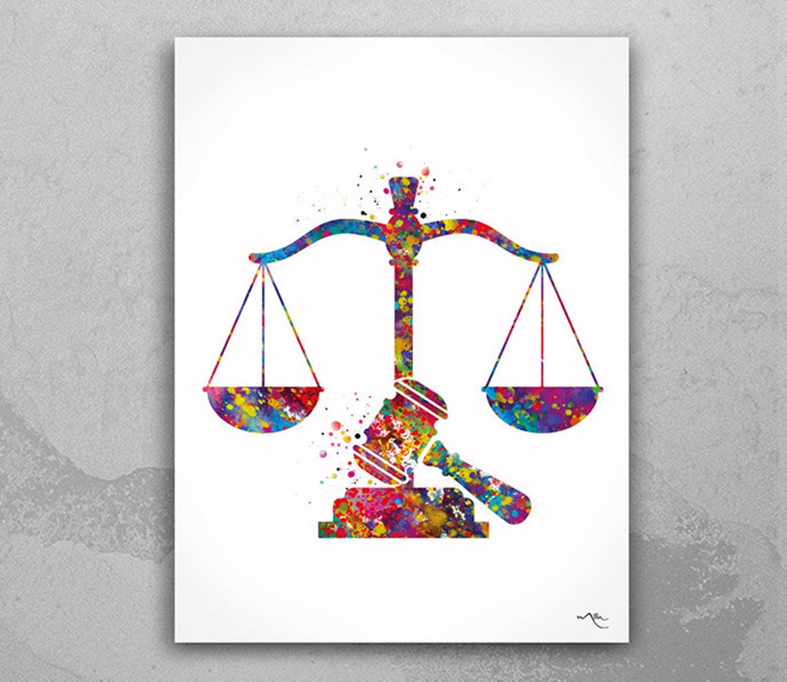 Lawyer Office Decor Watercolor Prints Set of 3 Law Student - Etsy