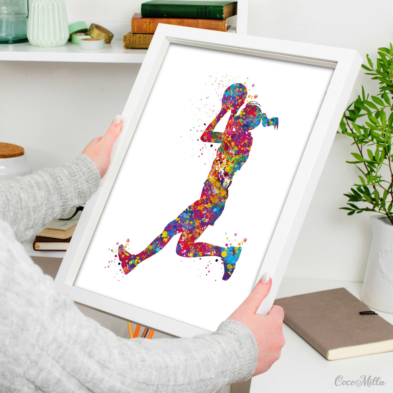 Netball Player Watercolor Print Netball Woman Female Girl - Etsy