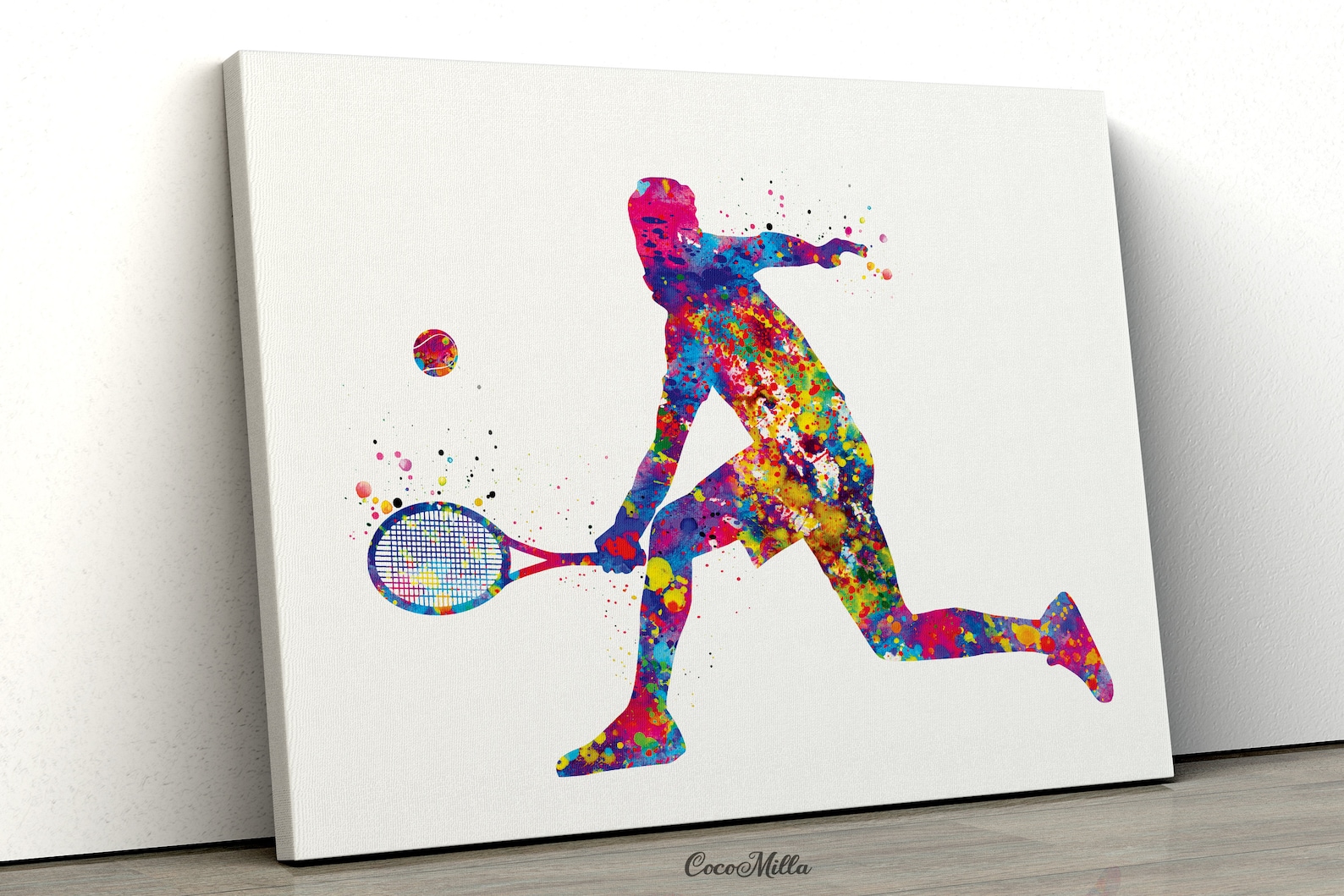 Tennis Player Man Watercolor Print Boy Tennis Gift Art Wall - Etsy