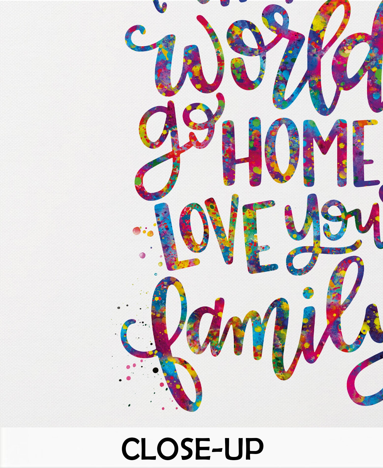 Family Quote Watercolour Print Love Your Family Wall Hanging | Etsy