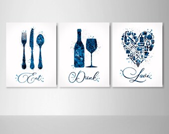 Eat Drink Love Art | Etsy