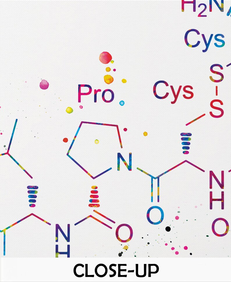 Oxytocin Molecule Watercolor Print, Science Art-1089 - Etsy