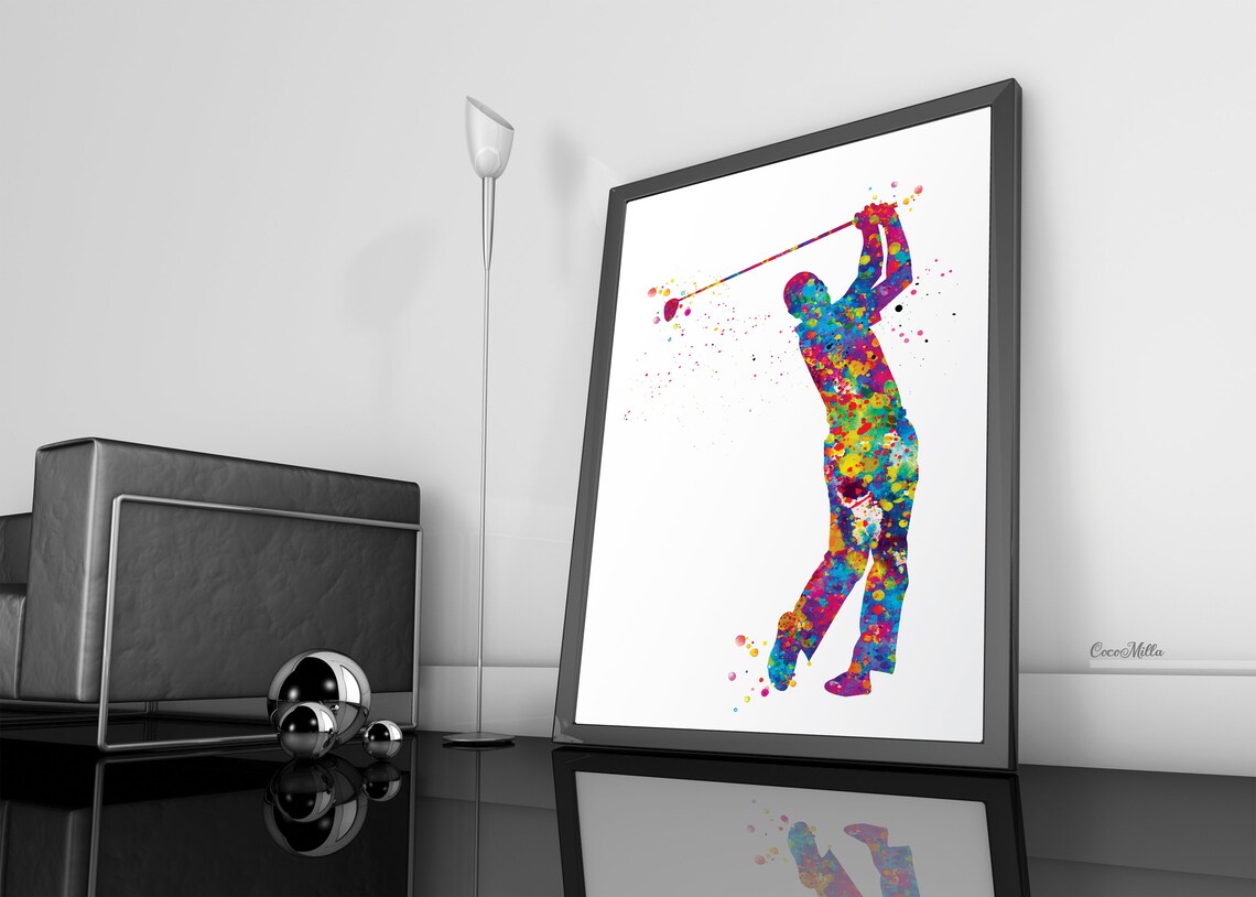 Golf Watercolor Print Gift for Golfers Golf Gift Golfer Golf | Etsy