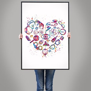 Optometry Art Watercolor Print Optometrist Gift Optician Poster Eye ...