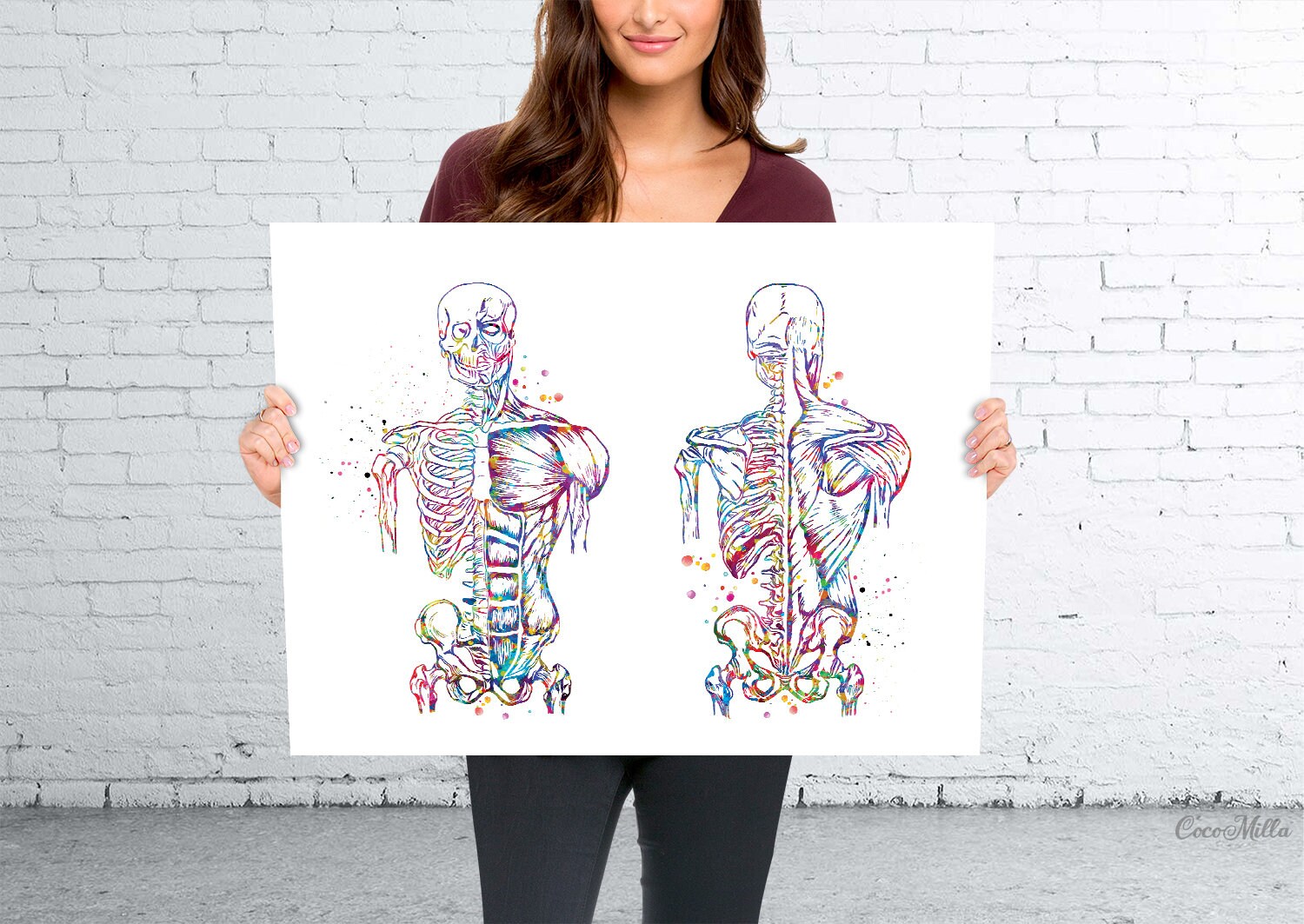 Muscular Art Watercolor Print Human Body Anatomy Art Medical | Etsy