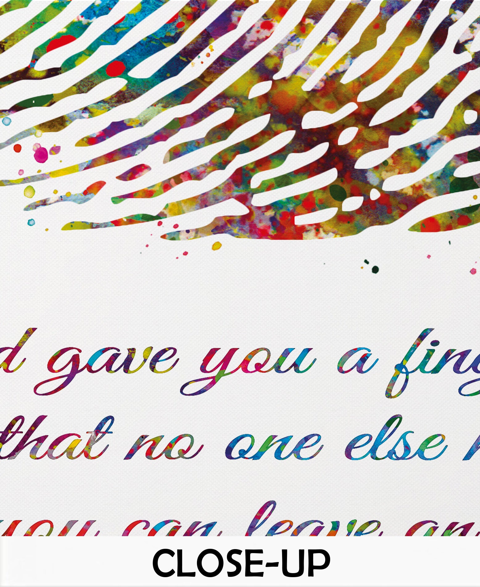 Watercolor Fingerprint Quote Print, Inspirational Office Wall Art-1377 ...