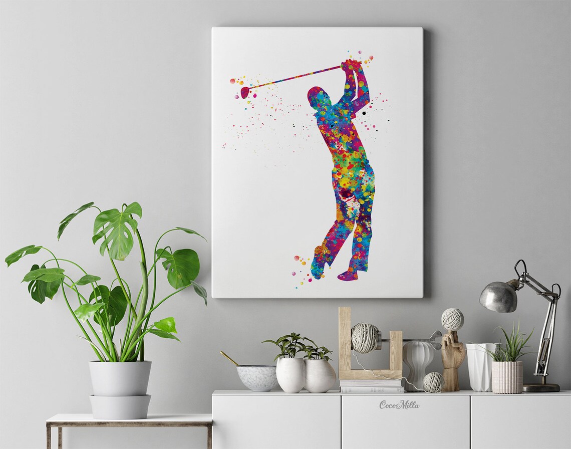 Golf Watercolor Print Gift for Golfers Golf Gift Golfer Golf | Etsy