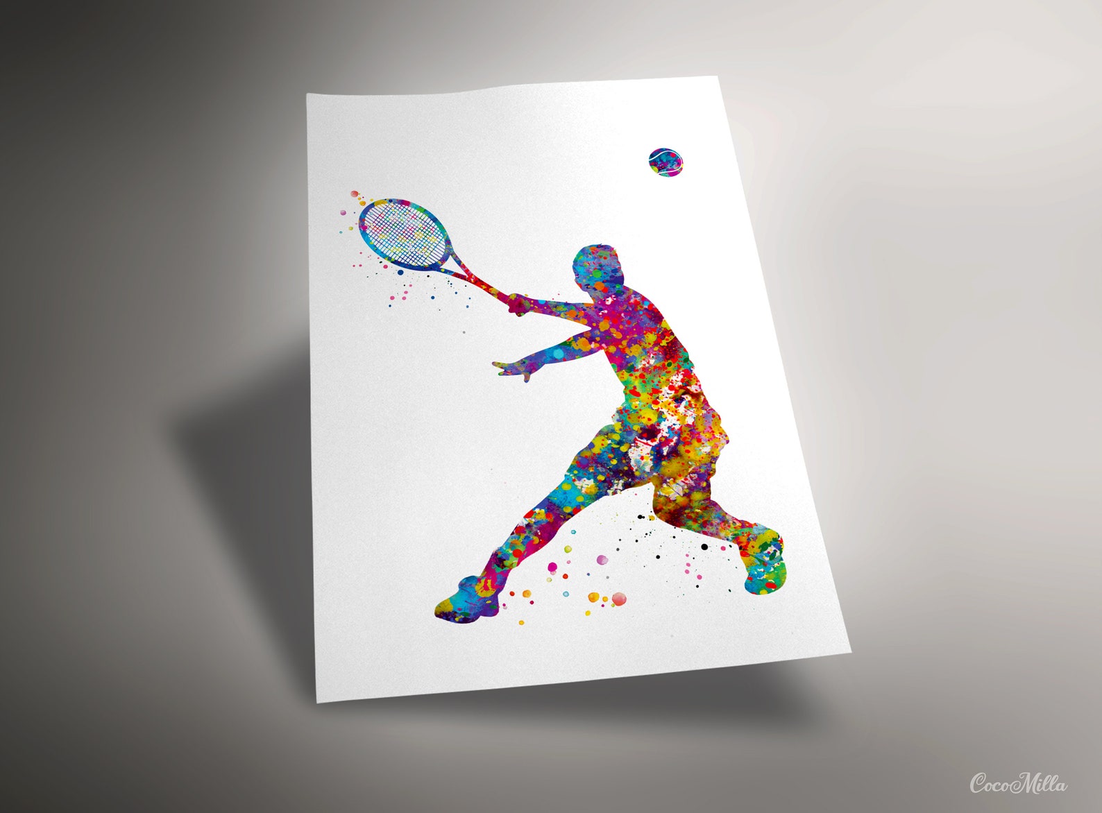 Tennis Player Man Watercolor Print Boy Tennis Gift Art Wall - Etsy