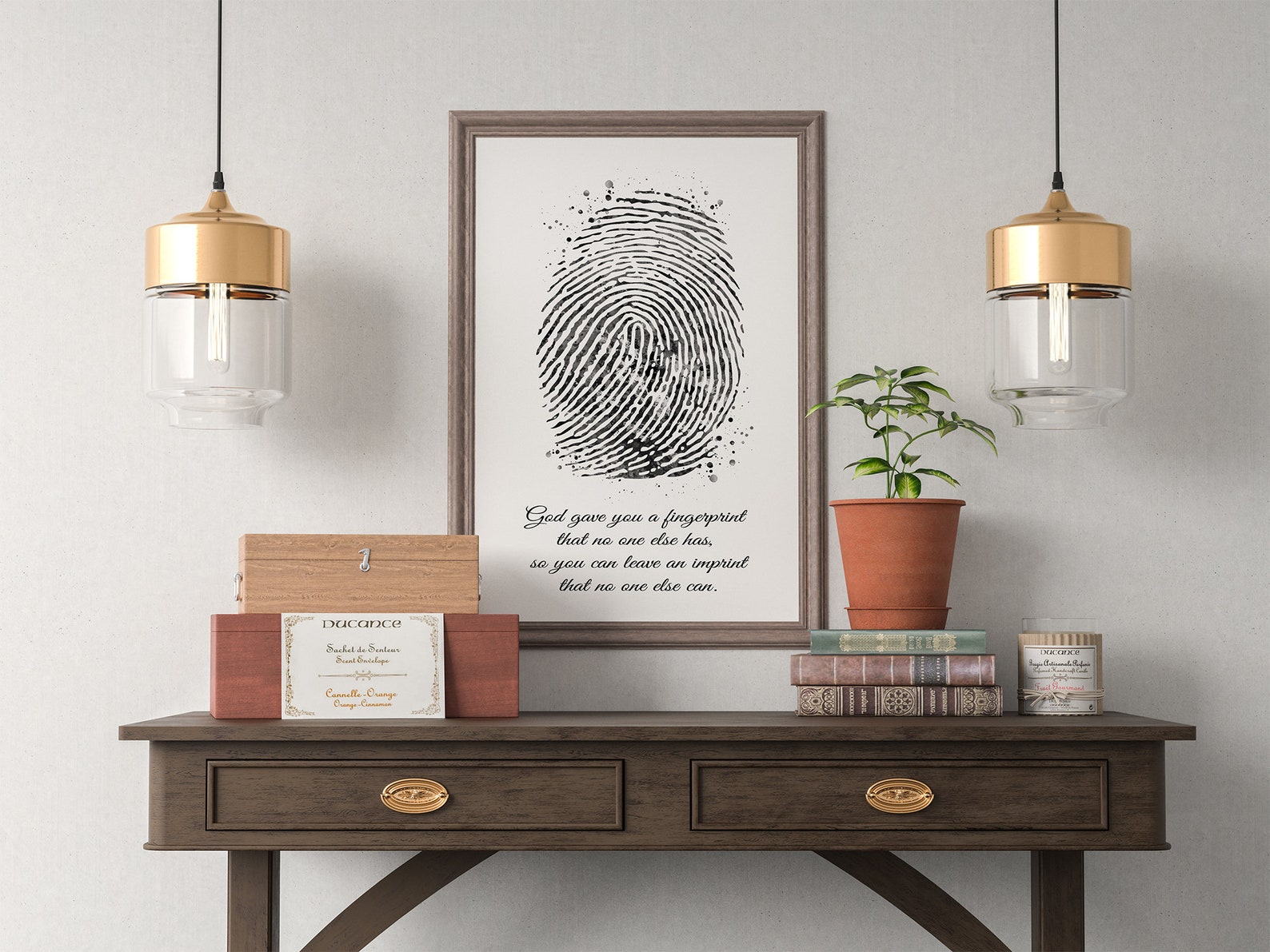 Watercolor Fingerprint Quote Print, Inspirational Office Wall Art-1377 ...