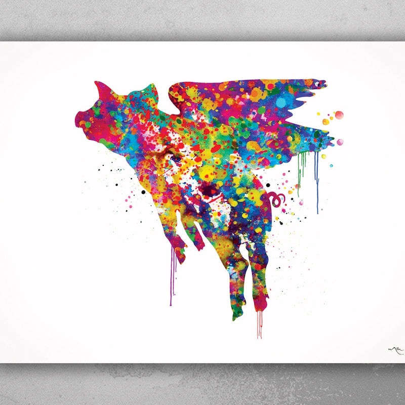 Flying Pig Print - Etsy