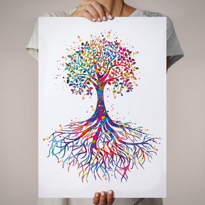 Tree Rooted Watercolor Print Wedding Gift Tree of Life - Etsy