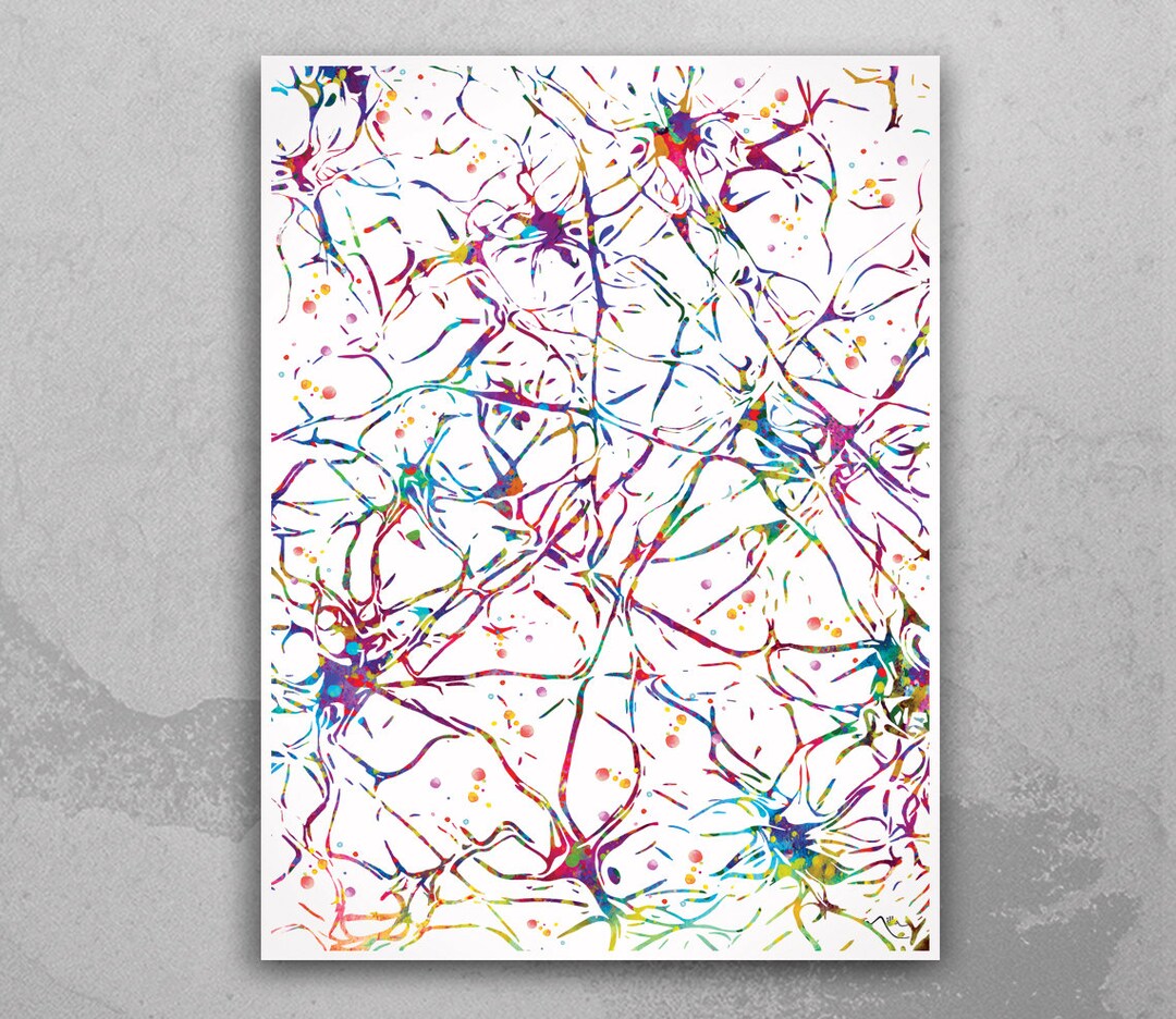Neural Network Watercolor Print Abstract Medical Art Science Art ...