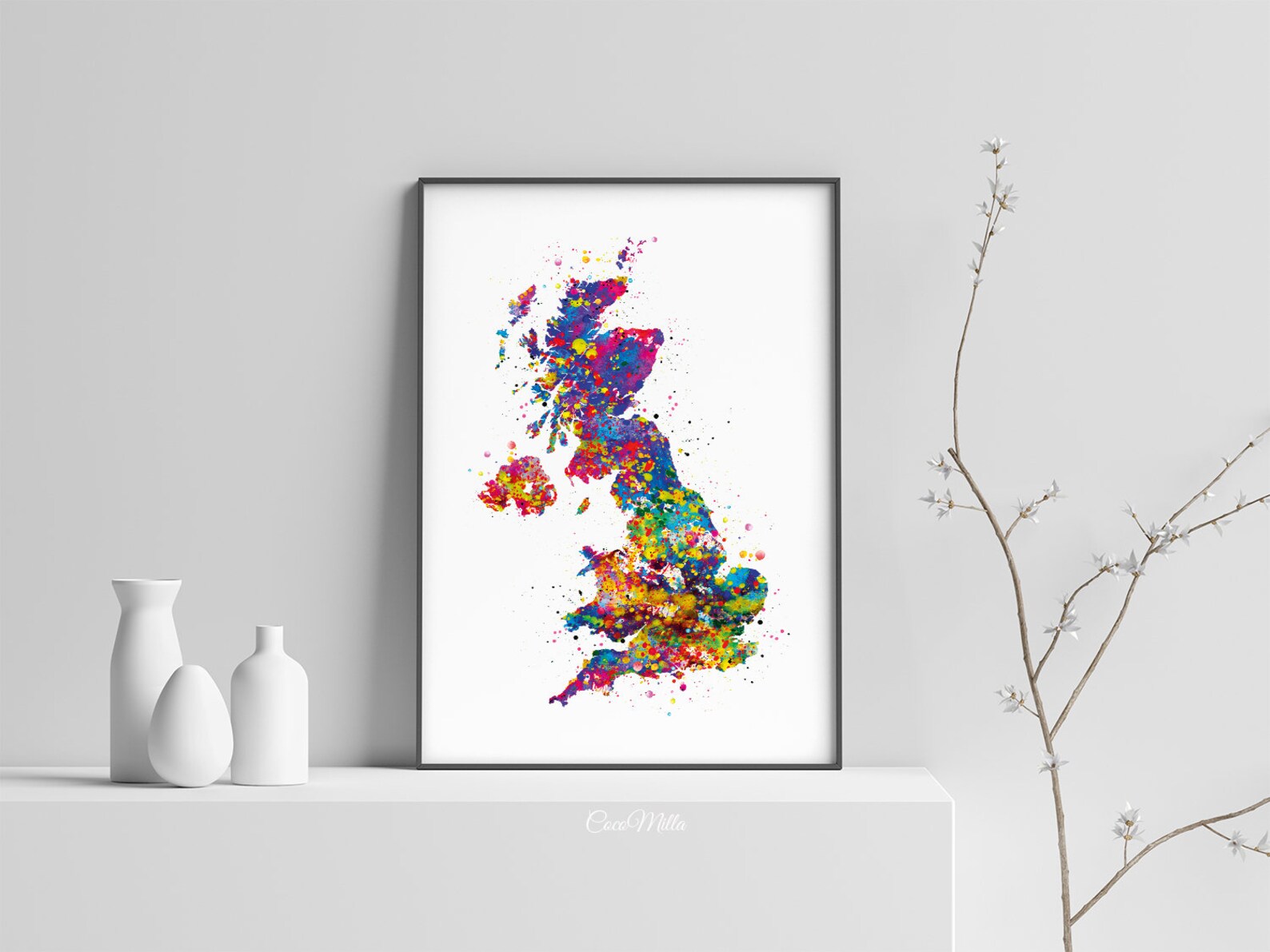 United Kingdom Map United Kingdom Watercolor UK Map Great | Etsy UK