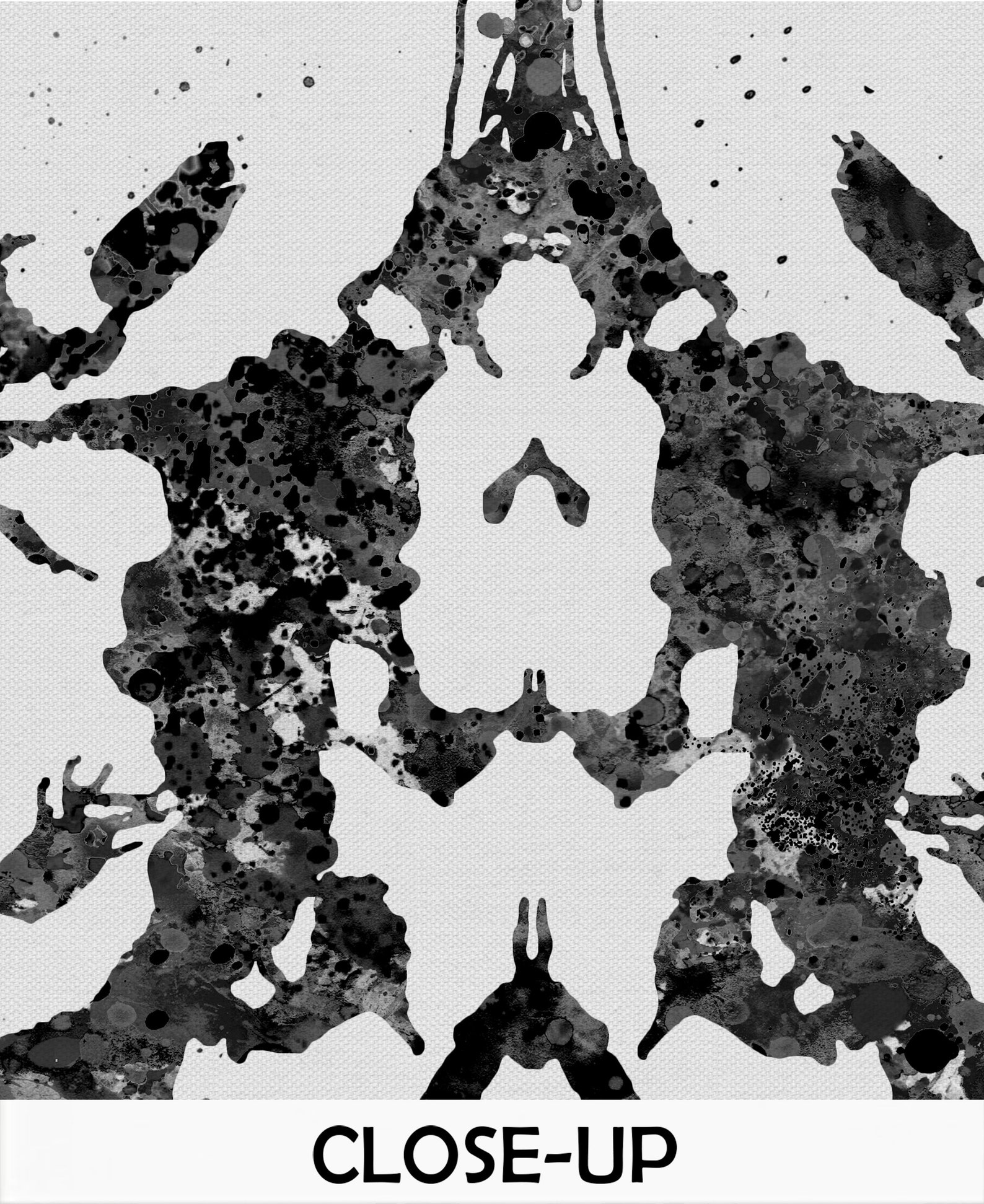 Rorschach Inkblot Test 10th Card Watercolor Print Black | Etsy