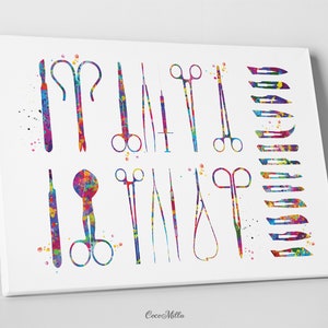 Surgical Tools Watercolor Print Medical Tools Wall Art Nurse Gift ...