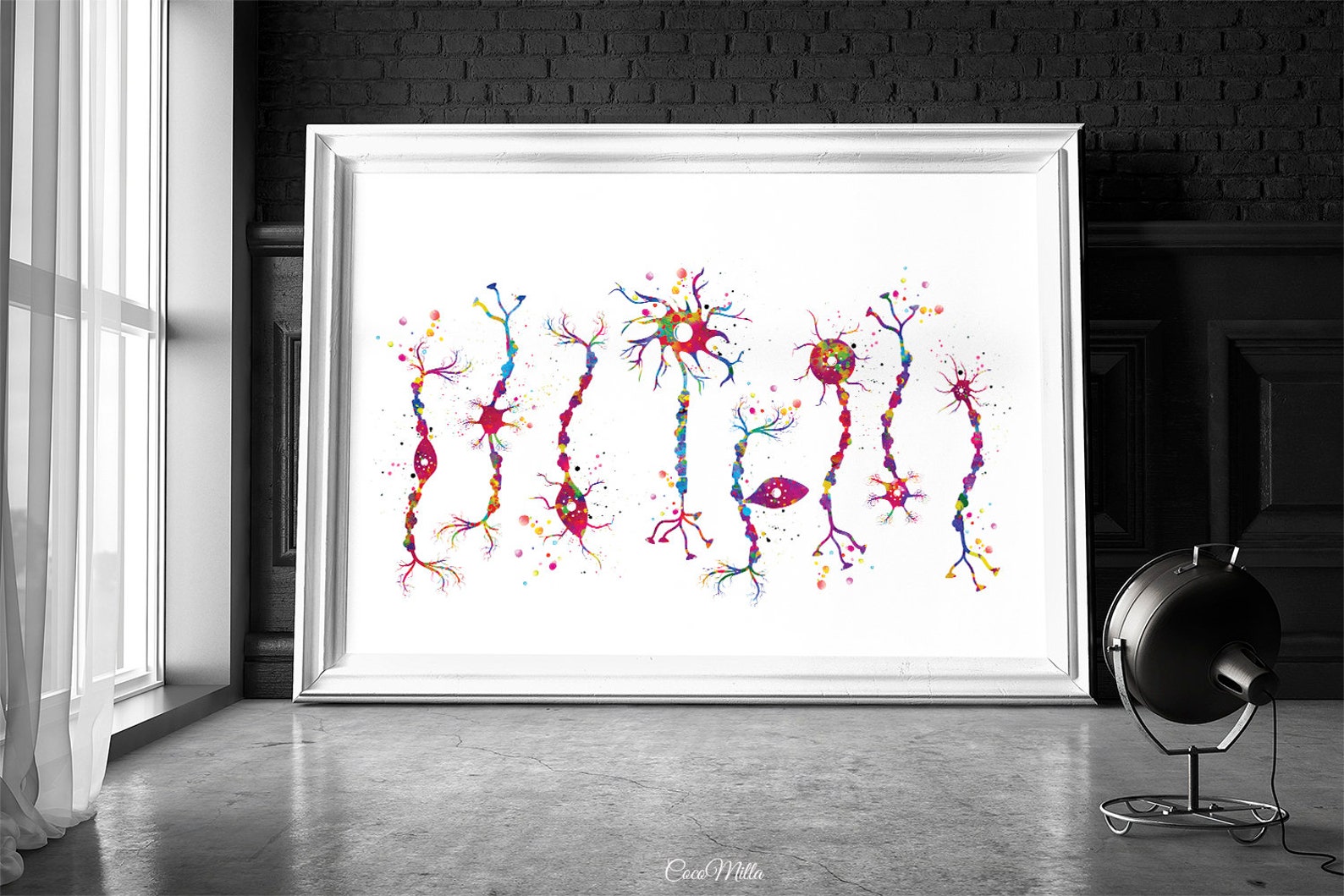 Neuron Types Art Watercolor Print Science Poster Neurology | Etsy