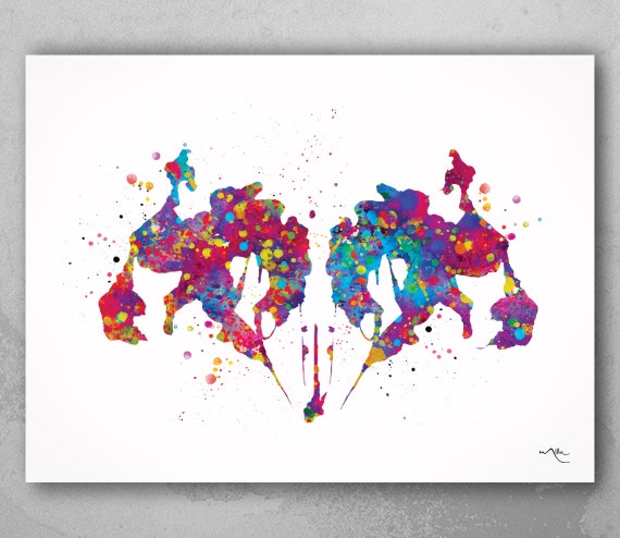 Rorschach Inkblot Art Abstract Watercolor Print Psychology | Etsy