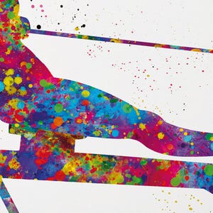 Rowing Woman Watercolor Print Sports Art Rowing Workout Room Decor ...