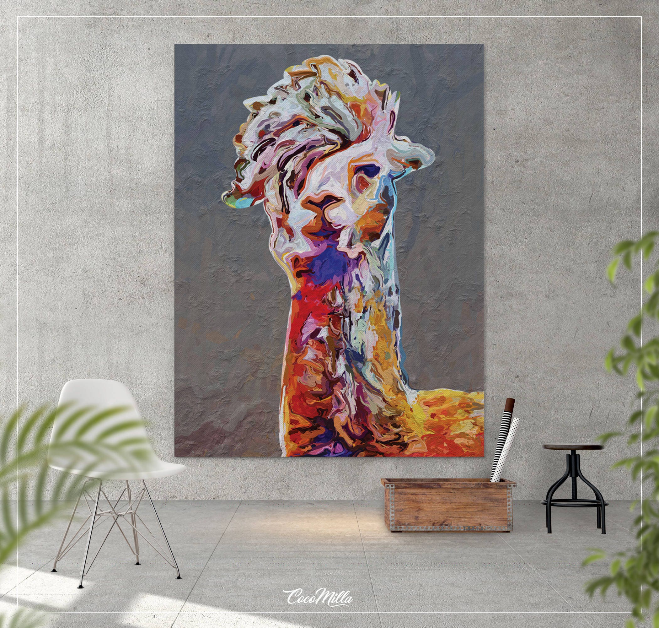 Llama oil painting Canvas print Alpaca painting Llama | Etsy
