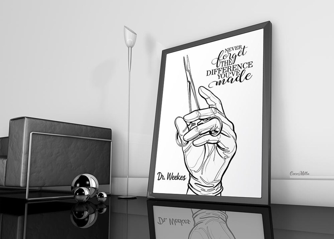 Personalized Surgeon Minimalist Line Print - Continuous Line Art ...