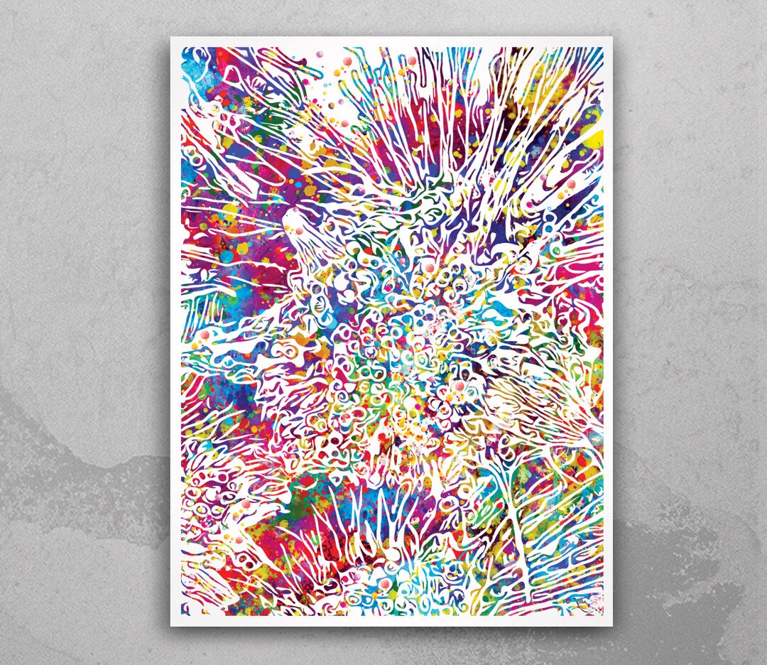 Streptococcus Bacteria Watercolor Print Immunology Doctor Medical Art ...