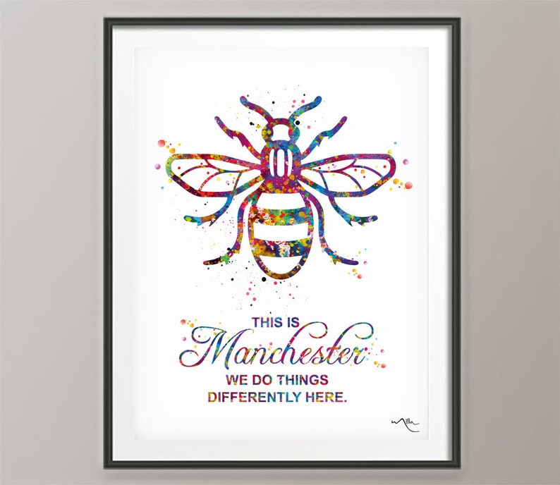Manchester Bee Watercolor Print This is Manchester Quote - Etsy UK