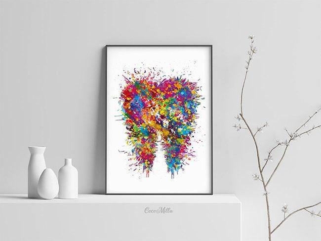 Tooth Art Print | Colorful Watercolor Dental Clinic Decor - Etsy