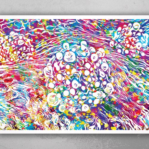 Cancer Cell Watercolor Print Medical Art Science Histology - Etsy