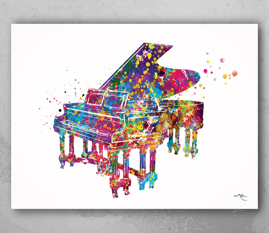 Piano Watercolor Print Music Instrument Wall Art Poster Music Piano Art ...