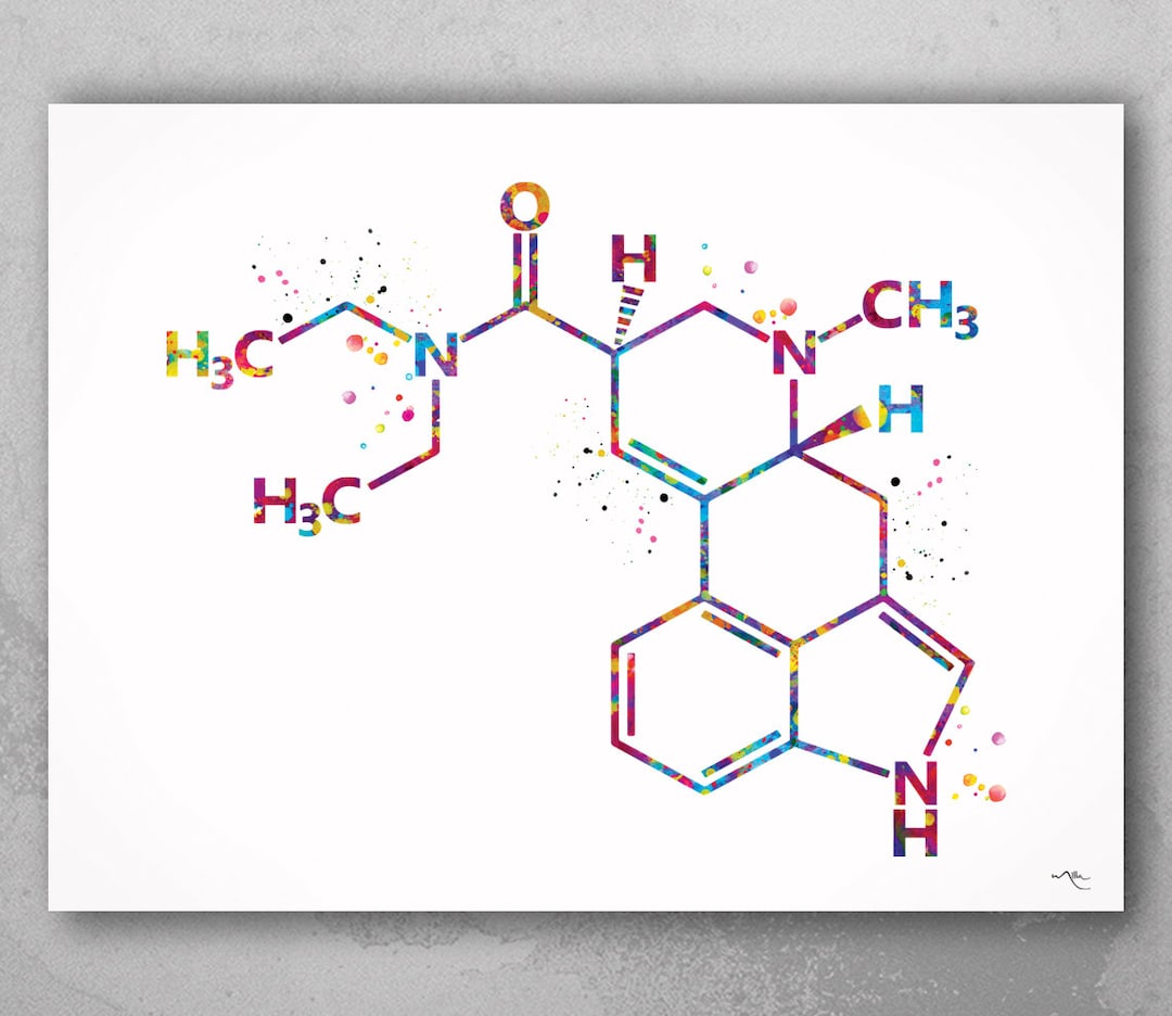 LSD Molecule Watercolor Print Chemical Molecule Symbol Wall - Etsy Israel