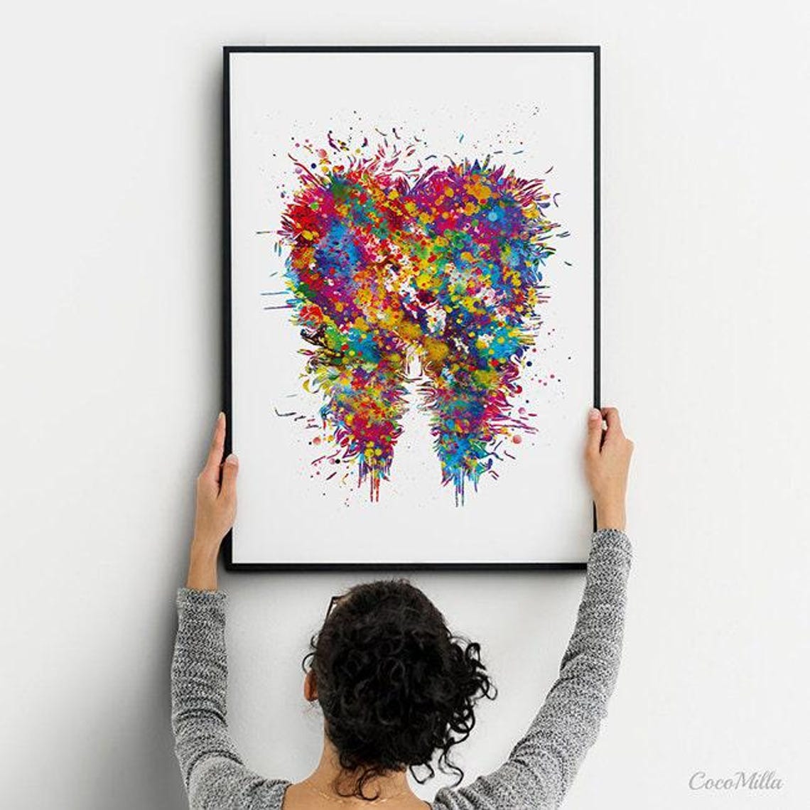 Tooth Art Print | Colorful Watercolor Dental Clinic Decor - Etsy