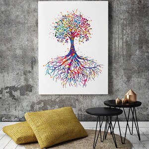 Tree Rooted Watercolor Print Wedding Gift Tree of Life - Etsy