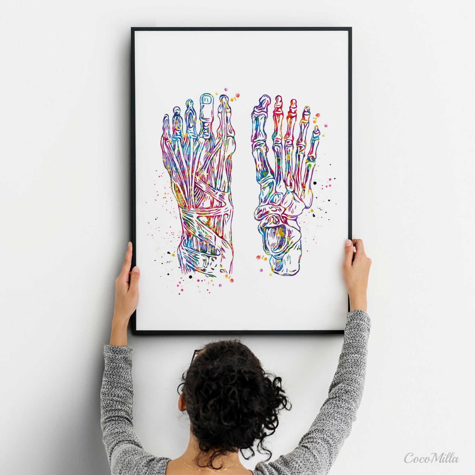 Foot Anatomy Watercolor Print Skeletal Feet Muscles Medical | Etsy UK