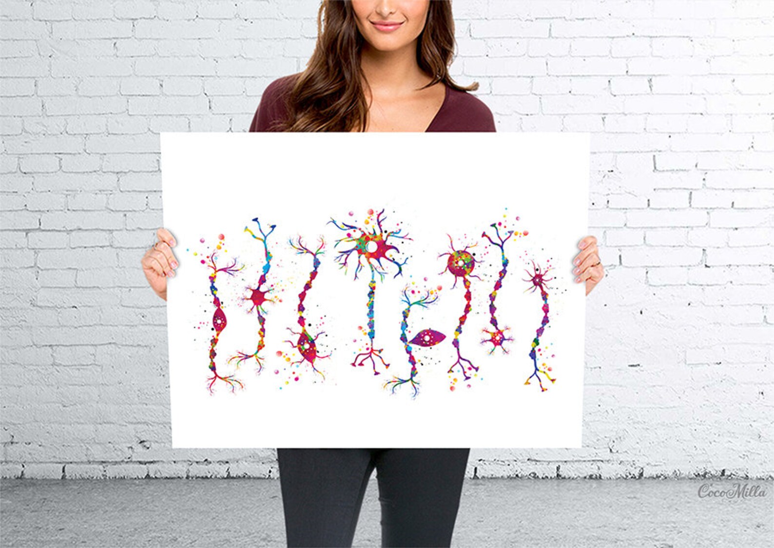 Neuron Types Art Watercolor Print Science Poster Neurology - Etsy