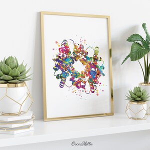 Hemoglobin Watercolor Print Blood Histology Art Science Gift Hematology ...