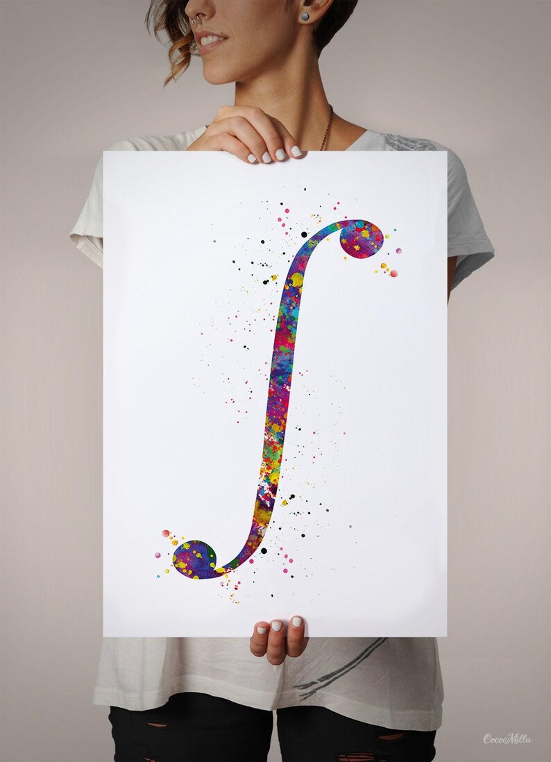 Integral Symbol Watercolor Art Print, Math Teacher Gift-1539 - Etsy