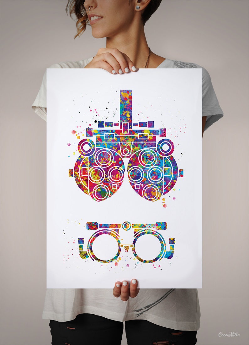 Optometry Tool Watercolor Print Optometrist Gift Optician | Etsy