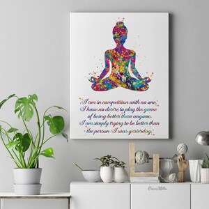 Yoga Art Motivational Quote Watercolor Print Yogi Poster Yoga Pose Yoga ...