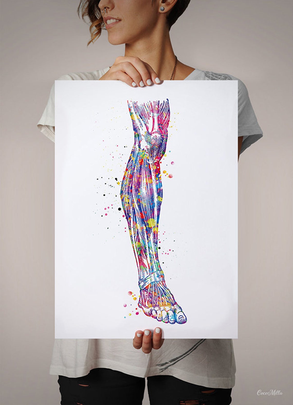 Leg Anatomy Watercolor Print Orthopedic Knee Ankle and Foot - Etsy