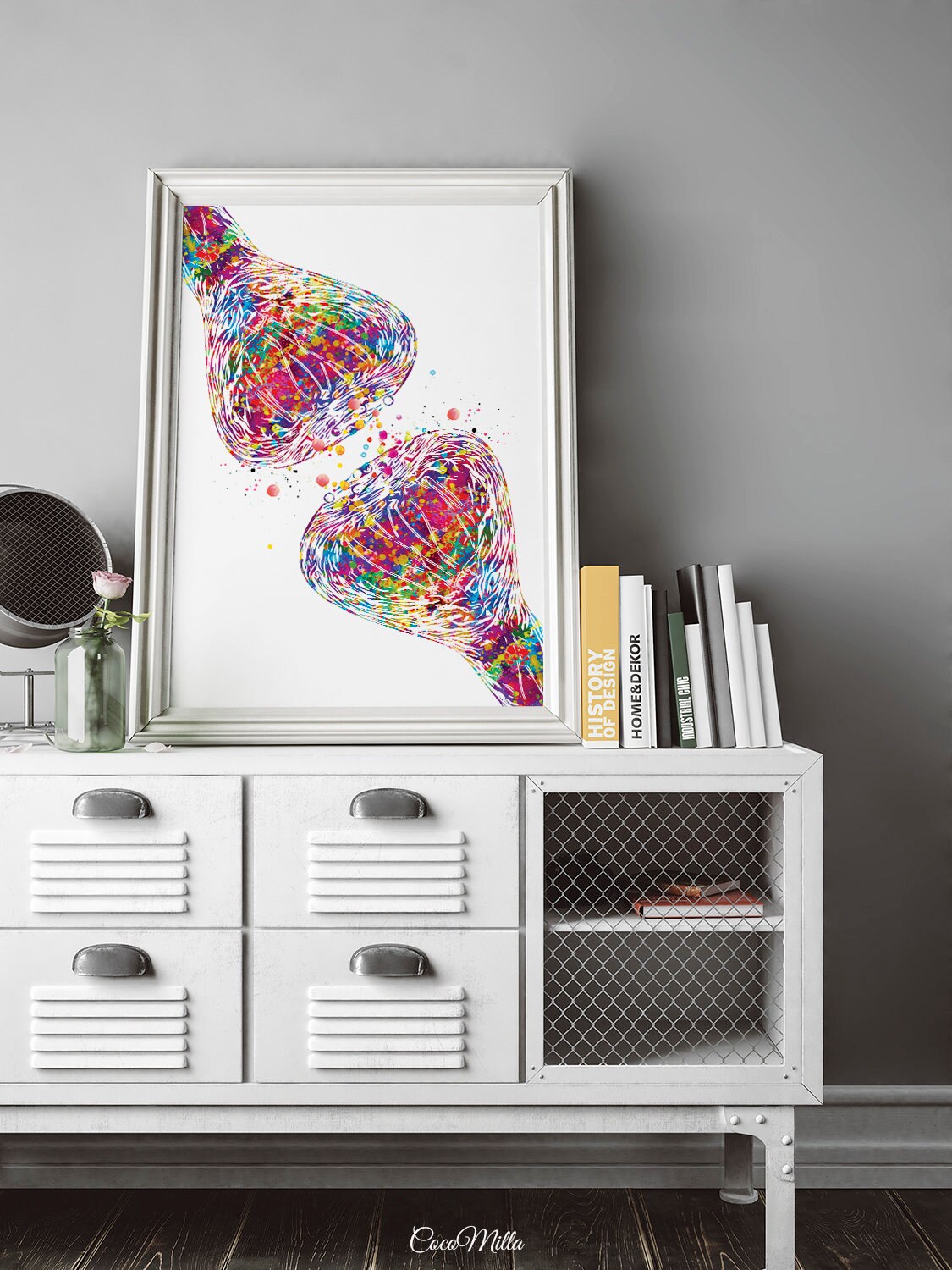 Synapse Receptor Watercolor Print Science Poster Neurology Art | Etsy