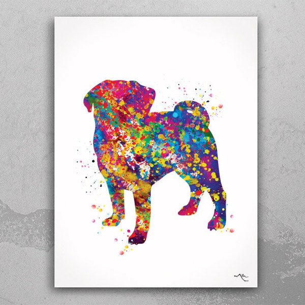 Pug Watercolor - Etsy
